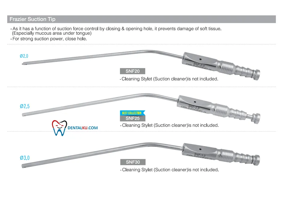 Surgical Suction Tips (Frazier) | Preparation For Surgery | DENTALKU.COM