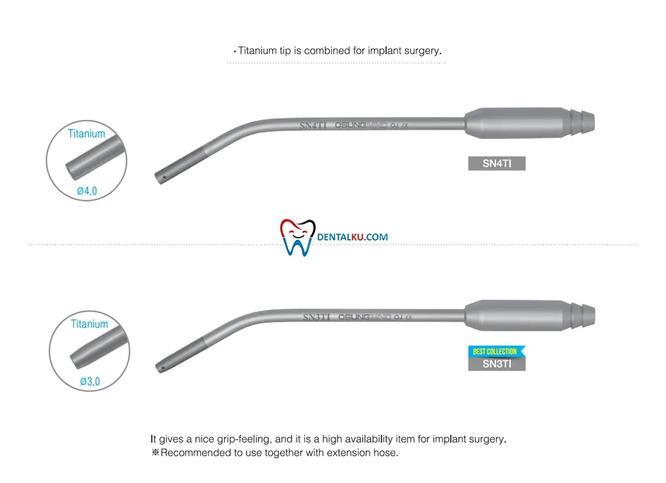 Surgical Suction Tips (Titanium) | Preparation For Surgery | DENTALKU.COM